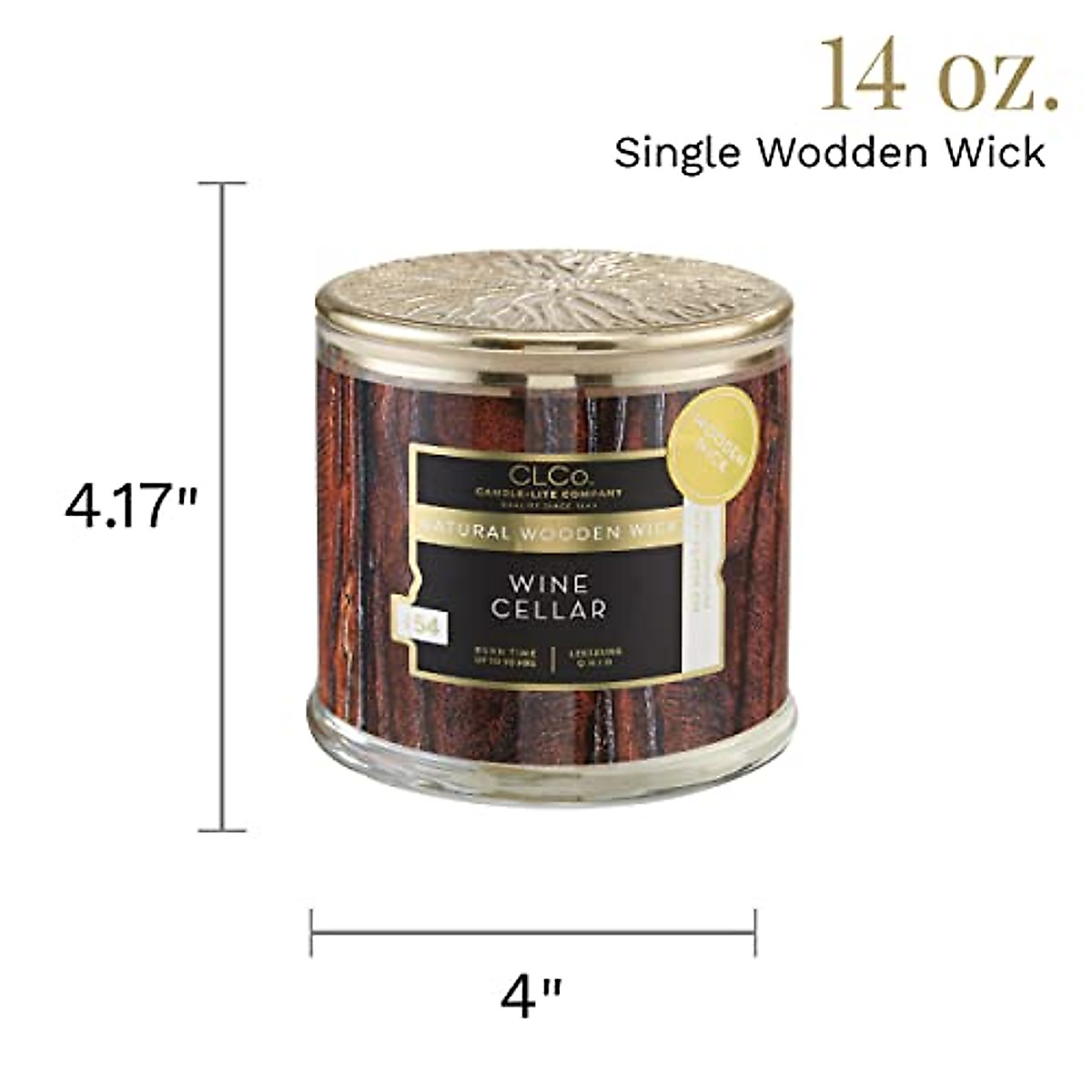 CLCo by Candle-lite Scented Candles, Wine Cellar Fragrance, One 14 oz. Single-Wick Aromatherapy Candle with 90 Hours of Burn Time, White Color