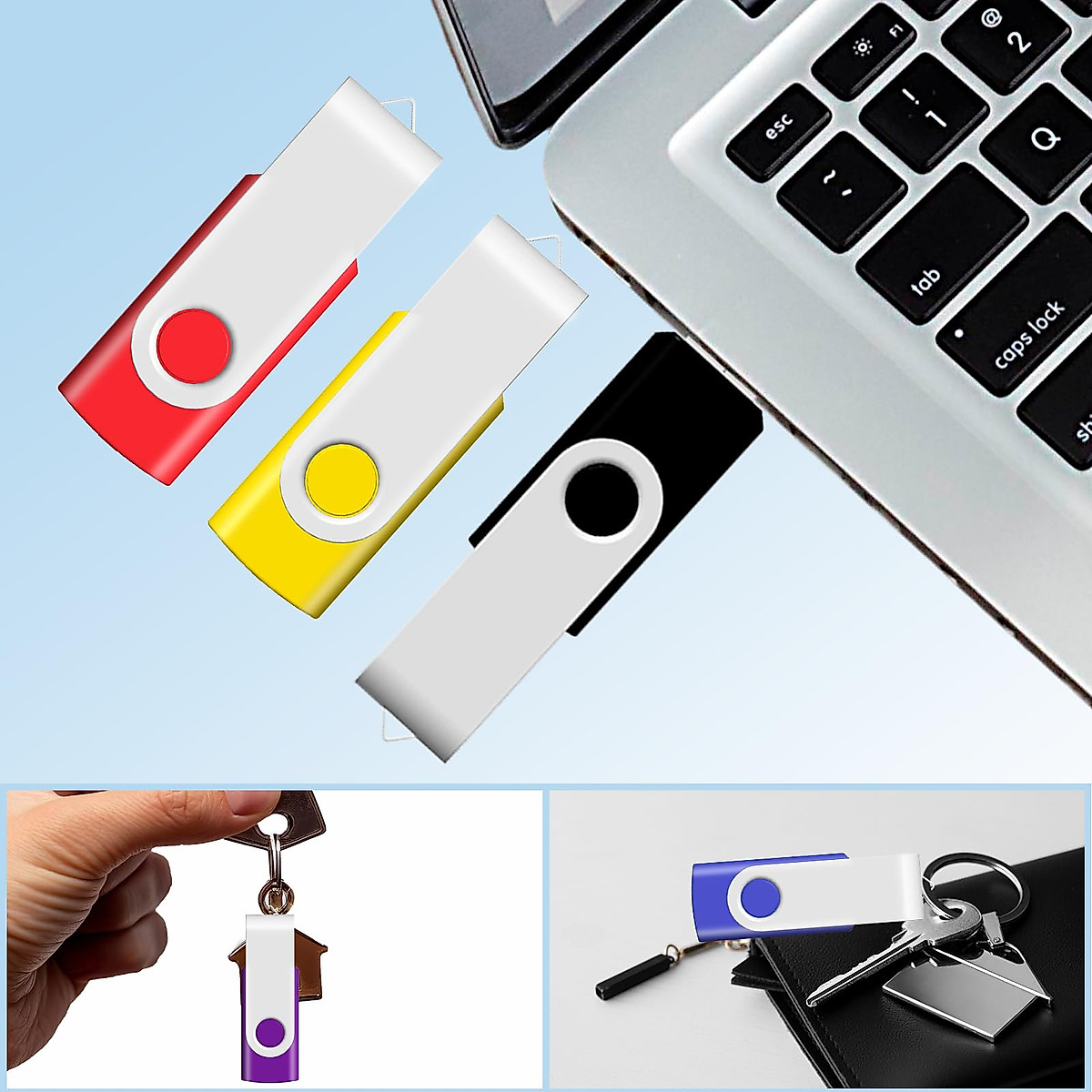 Bundle 4GB 10 Pack + 2GB 10 Pack Flash Drives, 20 Units in Total Gig Stick Jump Drives Bundle