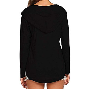 WbJetr Black Woman Beautiful Magic Long Sleeve V Neck Casual Loose Hoodies Tops
