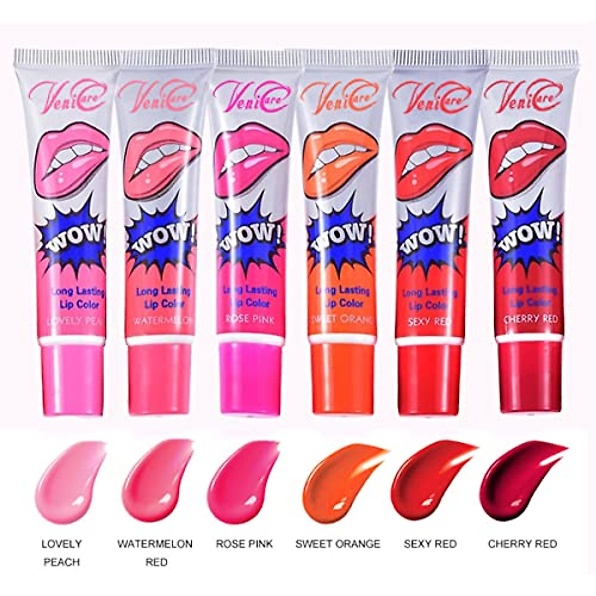 6 Colors Lip Stain Gloss Tattoo Magic Color Peel Off Mask Tint Long Lasting Waterproof Lip Gloss VeniCare