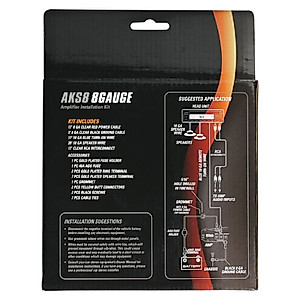 Sound Storm Laboratories AKS8 8 Gauge Car Audio Amplifier Amp Complete Kit Wiring Installation with Install Wire Cables and RCA Interconnect