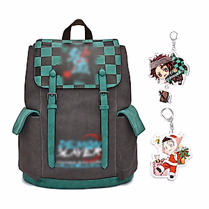 Kahopy Anime Backpack Canvas Shoulders BookBag 3D Print Daypack Schoolbag Laptop Back Pack for Anime Fans