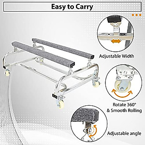 HECASA Personal Watercraft Jet Ski Dolly Stand Boat Storage Trailer Vehicle Cart for Sea-Doo Yamaha Kawasaki Adjustable Carpeted Bunks W/ Four Casters & Two Brakes 1000lbs Capacity