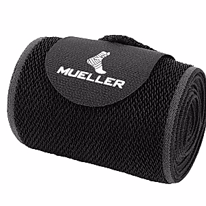 MUELLER Sports Medicine Easy Grip Adjustable Ankle Wrap, Ankle Pain Relief Support for Men and Women, Ideal for Sprains, Strains, Arthritis, Black, One Size
