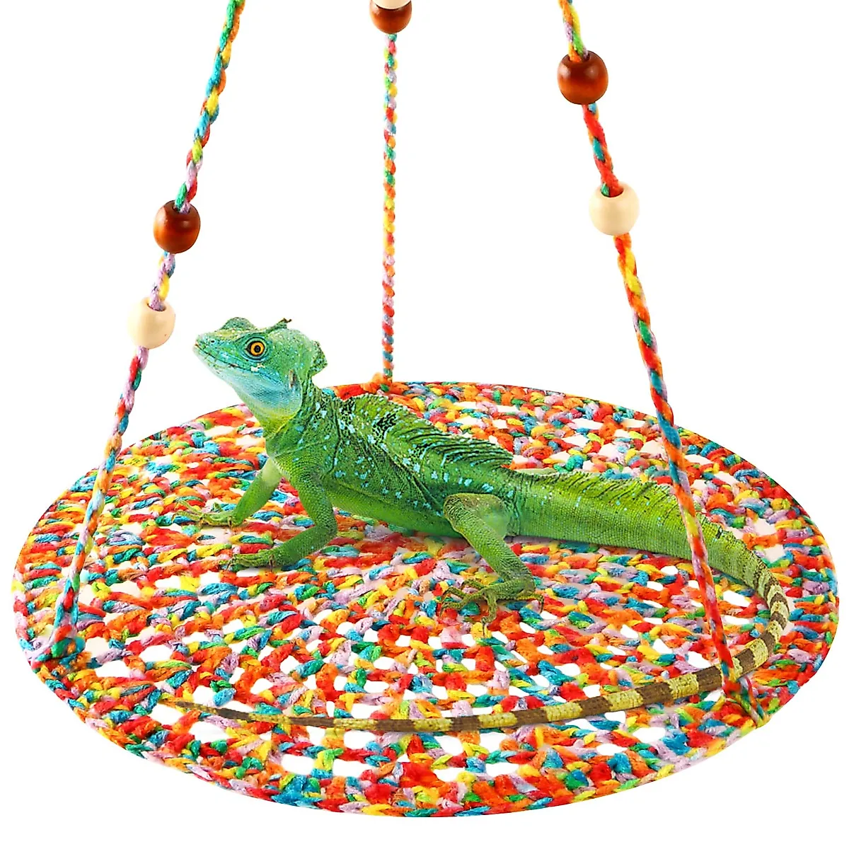 Reptile Hammock Swing Hanging Bed, Cute Lizard Swing Toy, Cotton Lizard Bed, Reptile Summer Bed for Bearded Dragon Leopard Gecko Lizard Birds Parrots Rats (D)