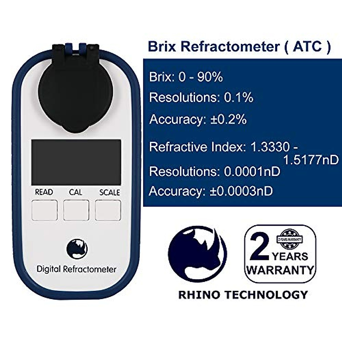 Rhino 0-90 Digital Brix Maple Syrup Jam Sauces Juice Refractometer ATC IP65
