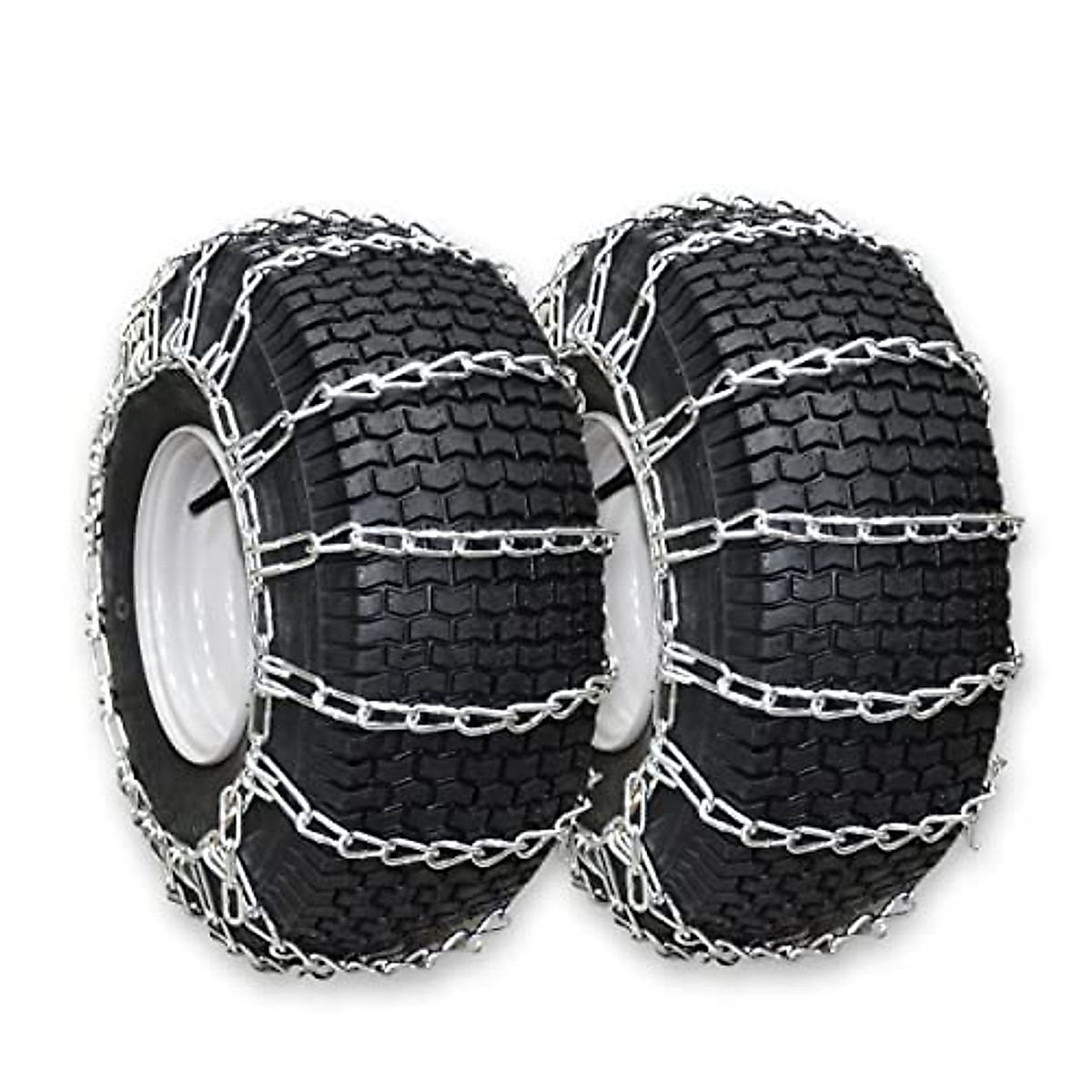 OakTen Set of 2 Tire Chains for Lawn Garden Tractors Mowers and Rider, 2-Link, Compatible with Cub Cadet MTD Troy Bilt 490-241-0023 Fits for Tire Size 20x8.00x8, 20x8.00x10