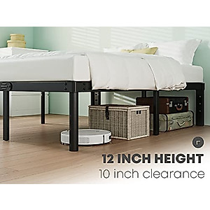 RLDVAY King-Bed-Frame, 12 Inch Metal-Bed-Frame-King, Heavy Duty Platform King Size Bed Frame No Box Spring Needed, Easy Assembly, Noise Free, Black