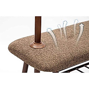 llibnn Bamboo Shoe Storage Bench Standing Shoe Shelf with Coat Rack Seat Cushion for Closet Cloakroom Entryway Hallway (Color : Brown) (Color : Grey)