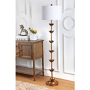 Safavieh FLL4003A Lighting Collection Landen Leaf 63.5" Antique Gold Floor Lamp