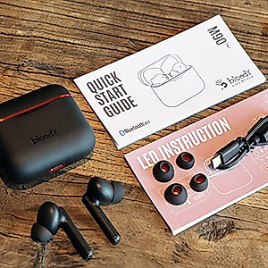 Bloody M90 TWS Active Noise Cancelling Bluetooth Gaming Earbuds, Hybrid Carbon Diaphragm, Bass Music & Low Latency Gaming Mode, Dual ENC Microphone, IPX4 Rate, with Wireless Charging Case