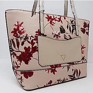 GUESS Women's Logo Embossed Floral Tote Bag Handbag