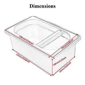DIBTSA Espresso Knock Box,Stainless Steel Coffee Pucks Container, with Steel Holder and Noise Reduction Rubber Ring (10.94 x 6.88 x 4.25 inch)