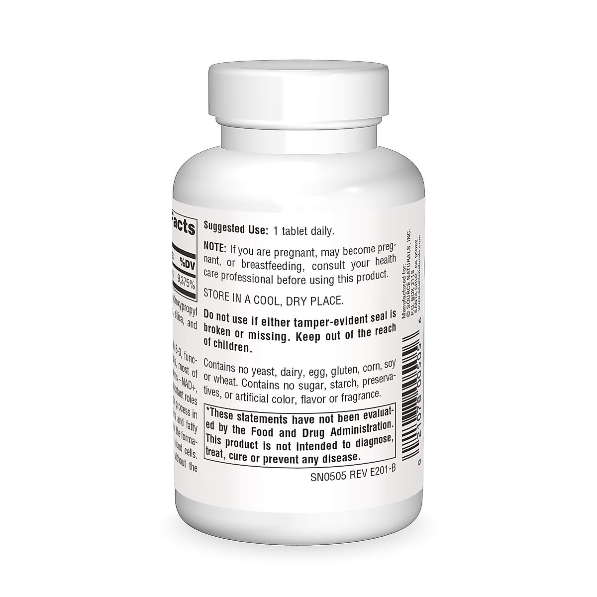 Source Naturals Niacinamide B-3, 1500 mg Dietary Supplement - 50 Tablets