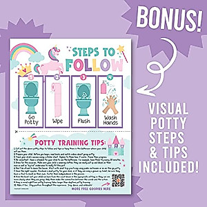 Unicorn Potty Training Chart For Toddler Girls - Potty Training Sticker Chart For Girls Potty, Potty Chart For Girls With Sticker, Sticker Chart For Kids Potty Training Reward Chart, Kids Reward Chart