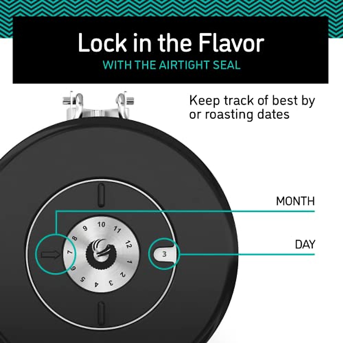 Coffee Gator Stainless Steel Canister - Medium 16oz, Silver Coffee Grounds and Beans Container with Date-Tracker, CO2-Release Valve, and Measuring Scoop - Ideal Coffee Lovers Gifts for Her