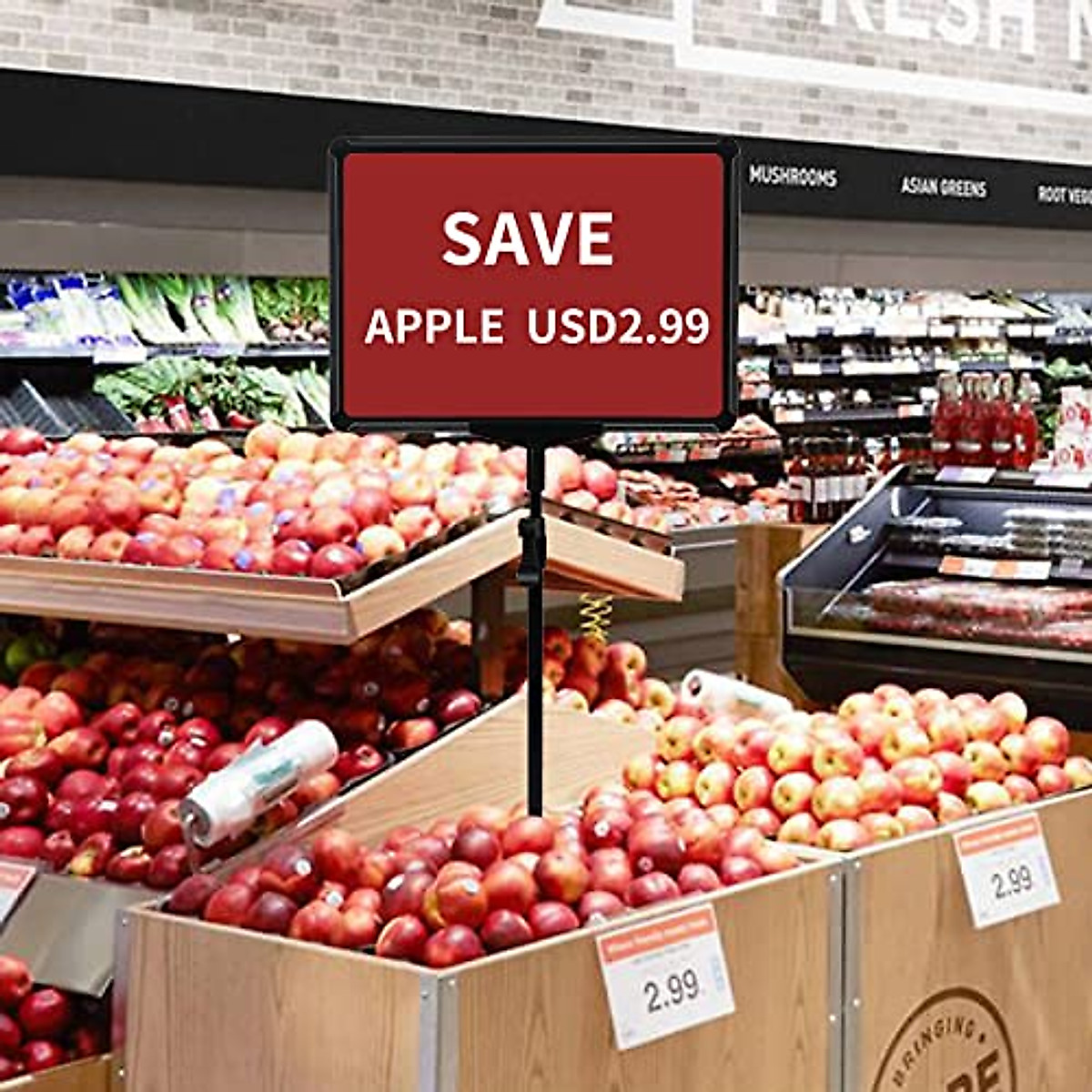 SONFILY A frame Sign Holder Adjustable Poster Stand Sign Stands For Display Floor Standing Sign Holder Small Retail Signs Double Sided Signs Indoor For Fair Store Shop,8.5x11in,2 Pack Black