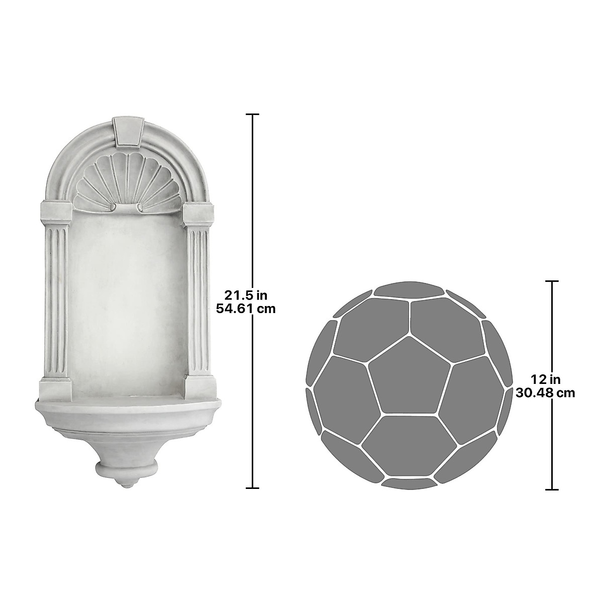 Design Toscano Classical European Style Wall Niche Display Shelf, Medium, 21 Inch, Polyresin, Antique Stone