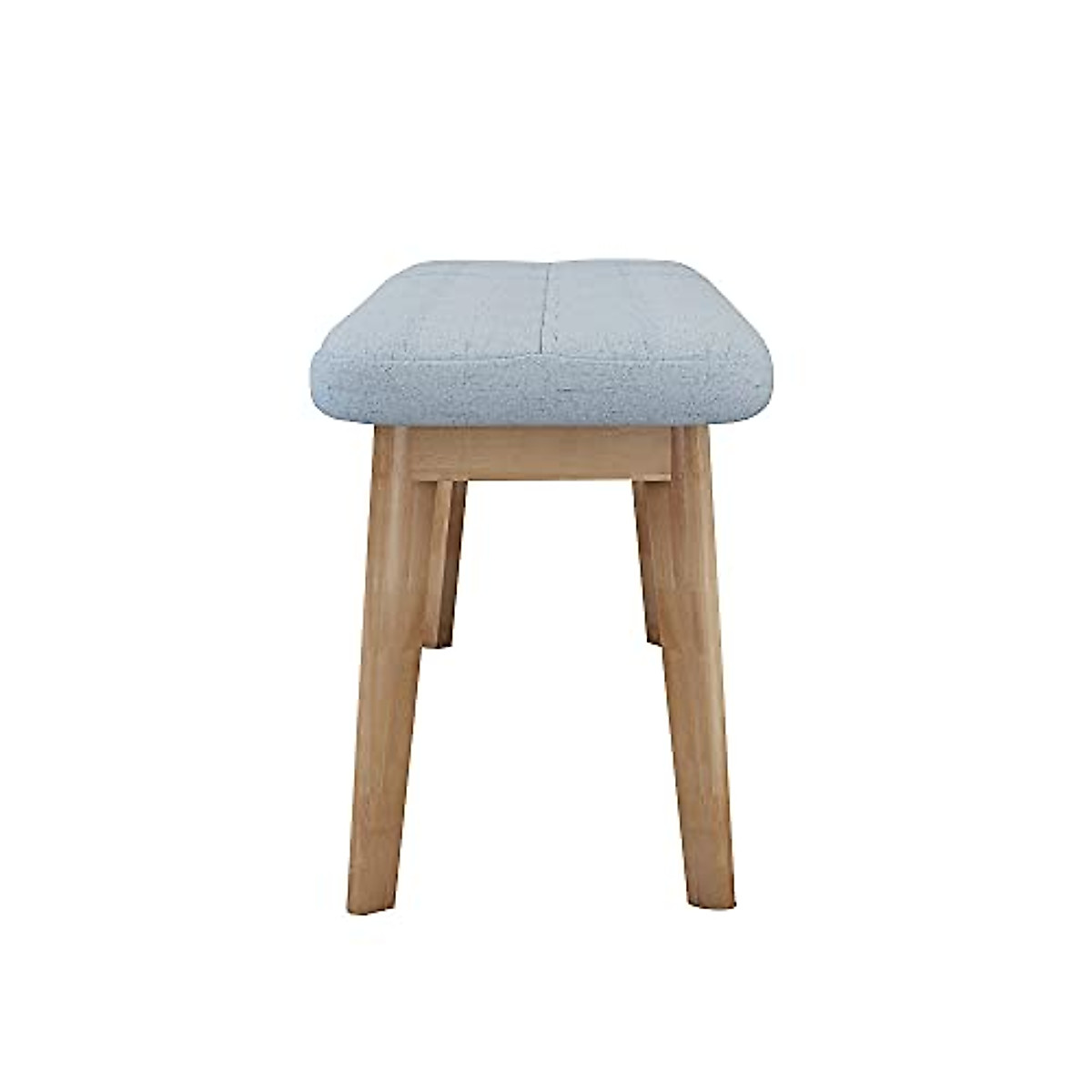 WoodShine Home Wood & Upholstered Bench for Kitchen, Dining Room, Living Room, Entryway, (Natural, 39.4inches)