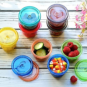 Youngever 9 Pack Snack Containers, Meal Prep Containers, Sauce Containers, Small Food Storage Containers with Lids, Condiment Cups Containers with Lids, Dressing Container (4 Ounce)