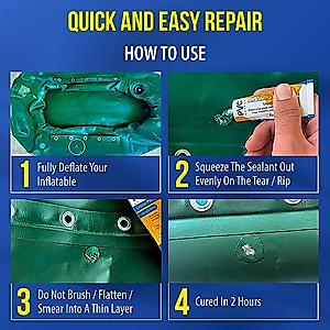 AquaPro Liquid Repair Kit Transparent | Salt Water Ready Liquid Waterproof Repair Kit for PVC & PU Inflatables, Boats, Rafts, Kayaks, SUPs, Wetsuits, Air Mattresses, Air Tracks, Hot Tubs, Waders.