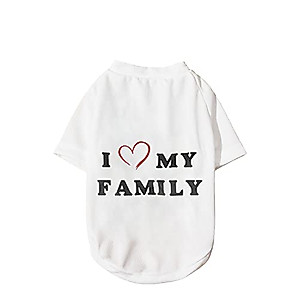 QWINEE Dog Tee Shirt Slogan Graphic Dog T Shirt Soft Stretchy Puppy Shirts Cat Clothes for Small Medium Large Dog Kitten White XS