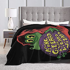 King Music Gizzard and Lizard and Wizard Comfortable and Warm Super Soft Blanket for Home Decoration Anti-Fleece Flannel Blanket, Suitable for Adults and Children 50"x40"