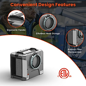 Abestorm Commercial Dehumidifiers with Pump, LGR 180 PPD Dehumidifier for Crawl Space, Basement, Large Space, Industrial Dehumidifier for Large Room or Warehouse