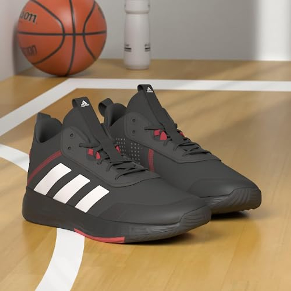 adidas Men's Own The Game 2.0 Basketball Shoe, Black/White/Carbon, 14