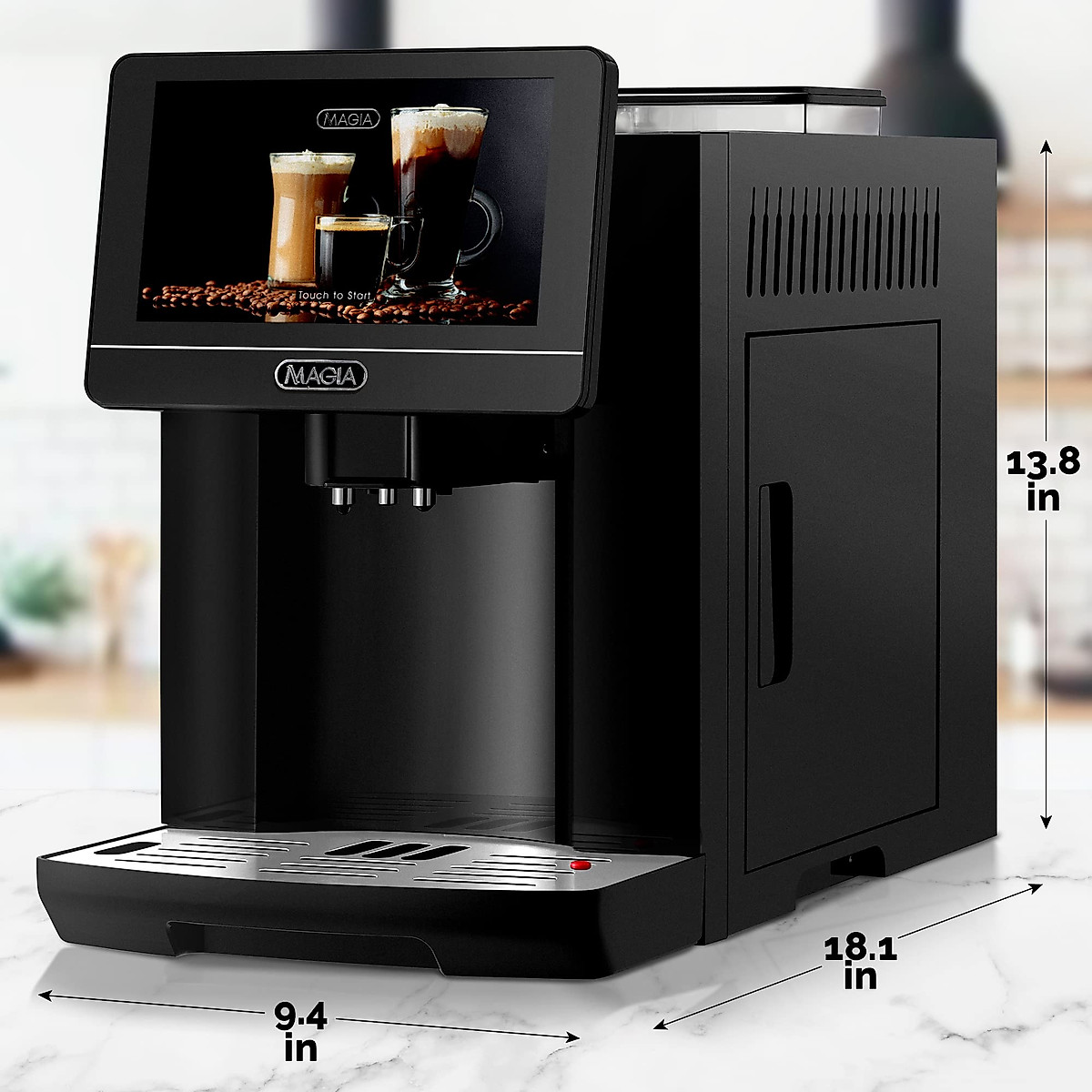 Zulay Magia Fully Automatic Espresso Machine With Grinder - 19 Customizable Coffee Options - Auto-Cleaning For Easy Maintenance - Milk-Foam System For Latte, Cappuccino, Macchiato