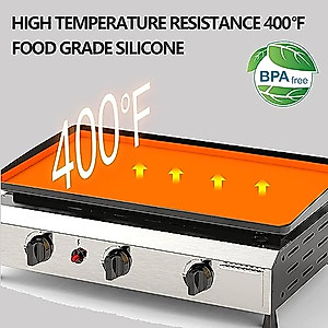 Silicone Griddle Mat 28" for Blackstone Grill, Food Grade Silicone Griddle Protective Mat Cover,Heavy Duty/Non Stick/Reusable Silicone Grill Cover, Protect Your Grill (orange-28inch)