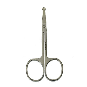 Motanar Nose Hair Trimmer Scissors-3.4' Round Tip Scissors For Ear Eyebrow Beard Mustache Trimming - Multi Purpose Round Personal Beauty Hair Care Tool For Men Women And Baby (Silver)