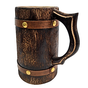 collectiblesBuy Medieval Inspired Antique Wooden Beer Mug Wood Tankard Coffee Stein Groomsmen Gift Idea Eco- Friendly Custum Wooden Cup