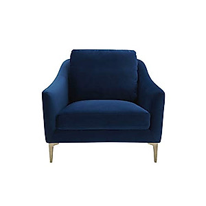 Amazon Brand – Rivet Alonzo Contemporary Velvet Living Room Accent Chair, 39"W, Blue