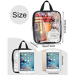 Relavel Tsa Approved Toiletry Bag,Clear Makeup Bag,Quart Size 3-1-1 Travel Bags fit for 3 oz Travel Bottles,Waterproof Toiletries Cosmetic Pouch Bag(Small)