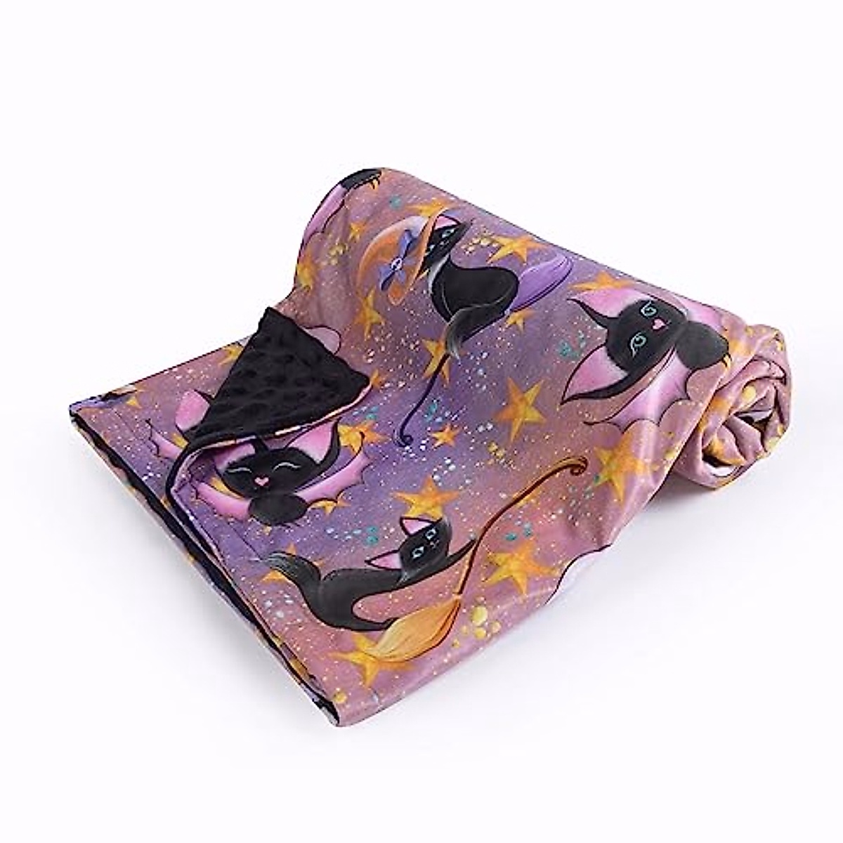 Donsonny Baby Blanket for Boys Girls Soft Minky with Double Layer Dotted Backing, Halloween Printed 30 x 40 Inch Receiving Blanket (Halloween bat)