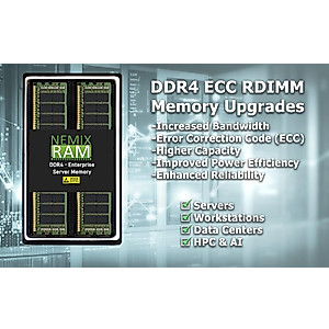 NEMIX RAM 256GB (4X64GB) DDR4 3200MHZ PC4-25600 2Rx4 1.2V 288-PIN ECC RDIMM Registered Server Memory KIT Compatible with Dell PowerEdge XR11 Rack Server