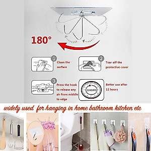 SZYIKUER Heavy Duty Adhesive Hooks 33 lb(Max) 15KG,Waterproof and Oilproof Reusable Seamless Hooks Heavy Duty Wall Hook for Kitchen Bathroom Office (Transparent Small 8 pcs)