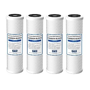Set of 4 Compatible for Water Filter GE GXWH04F, GXWH20F, GXWH20S & GXRM10 Multi-Pack, Carbon Block Replacement Cartridge by IPW Industries Inc.