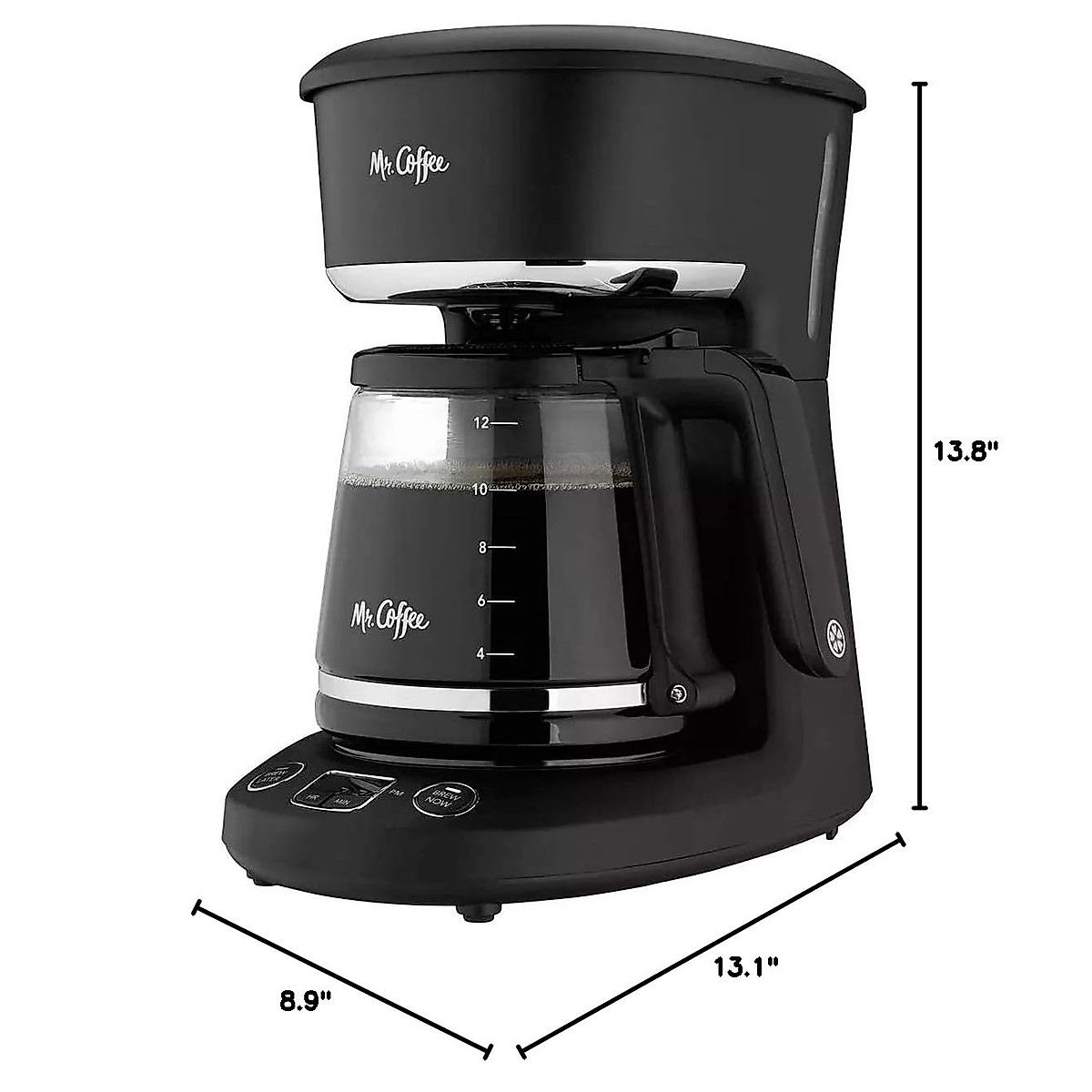Mr. Coffee Brew Now or Later Coffee Maker, 12- Cup, Black