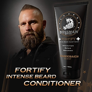 Bossman Fortify Intense Conditioner - Moisturize Replenish and Protect your beard - Thicker Formula - Natural Ingredients - Made in USA (Stagecoach Scent)