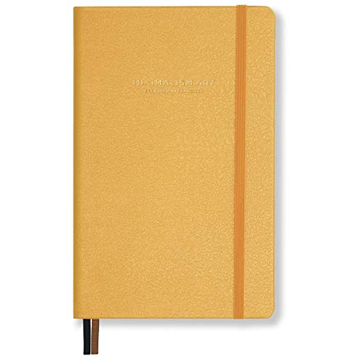 Minimalism Art, Premium Hard Cover Notebook Journal, X-Large Size, Master A4 8.3" x 11.4", 186 Numbered Pages, Gusseted Pocket, Ribbon Bookmark, Extra Thick Ink-Proof Paper 120gsm (Squared, Amber)