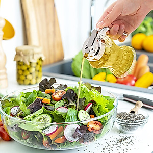 Mezchi 4 Pack Glass Syrup Dispenser, 6.5oz Maple Syrup Dispenser, No Drip Honey Dispenser, Syrup Pour Jar Pour Bottle for Pancake