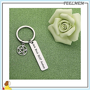 FEELMEM Funny Gift Jerk Bitch Idjit Assbutt Keychain Coworker Gift Inspired Jewelry TV Series Fan Gift (Jerk)