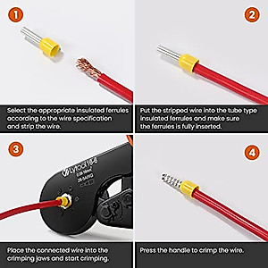 Ferrule Crimping Tool Kit, Lytool Wire Crimper Pliers (AWG28-5/0.08-16mm²), Wire Ferrule Kit with Hexagonal Ferrule Crimper and 1000PCS Ferrule Connectors Wire Ferrules Terminals Kit