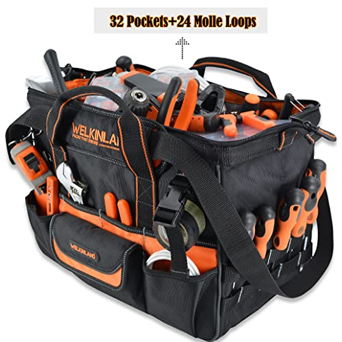 16" Tool Bags, 34-Pockets Tools bag, Heavy Duty tool bag, Open top tool bag, HVAC tool bag, Electrician tool bag, Tool bag organizer, Drill bag, Tool bags for electricians, Tool bags for construction