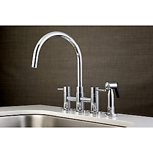 Kingston Brass KS8271DLBS Concord Bridge Kitchen Faucet, Polished Chrome