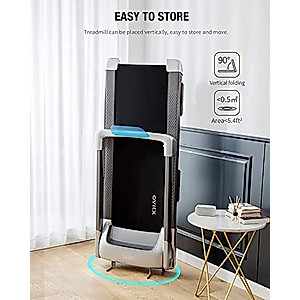 OVICX Q2S Folding Portable Treadmill Compact Walking Running Machine for Home Gym Workout Electric Foldable Treadmills with LED Display Phone Holder for Small Spaces 3.0HP Weight Capacity 300 lbs