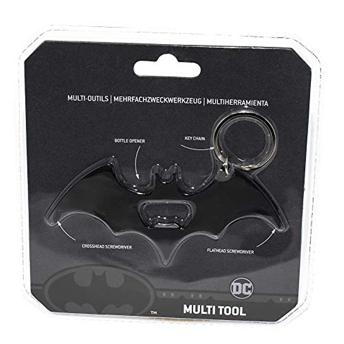 Paladone DC Comics Officially Licensed Merchandise - Batman Multi Tool Bottle Opener Keychain