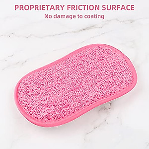 DEFUTAY 3 PCS Kitchen Scrub Sponge, Heavy Duty Scouring Pads, Washing Up Cleaner,Household Cleaning Wash Cloth with Adhesive Hooks（Color Random）